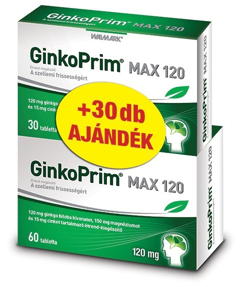 GinkoPrim Max 120mg tabletta 60+30x - Arany Kígyó Patika ...